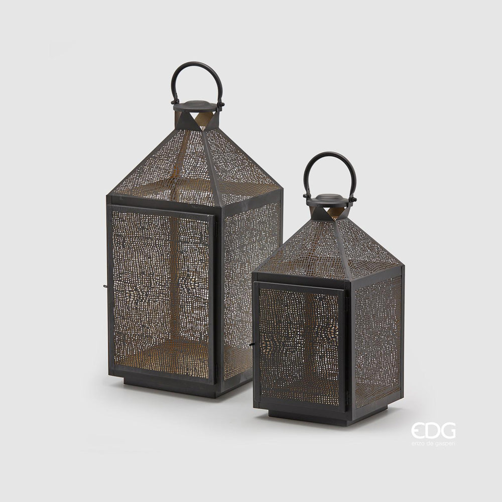 JUTE LYKTER - 2 STK - SVART – A-kortet nettbutikk